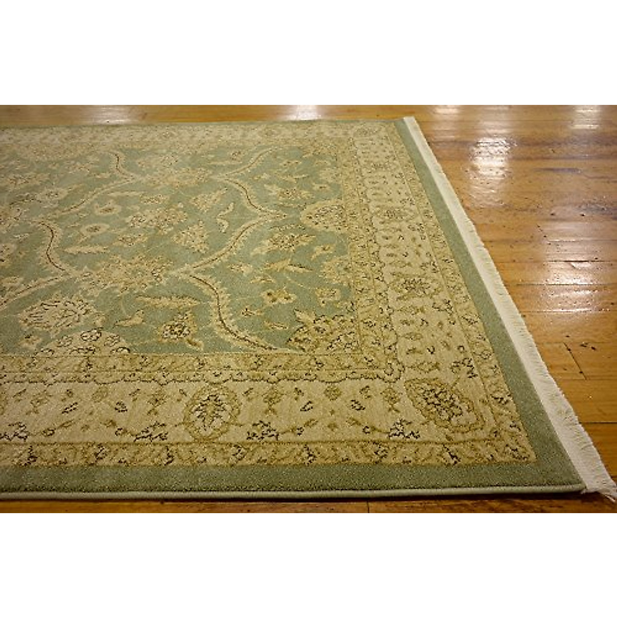 Unique Loom Edinburgh Collection Classic Oriental Traditional French Floral Country Inspired Design Area Rug, 5' 1" x 8' Rectangle, Light Green/Cream