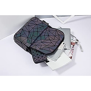 Women Geometric Luminous Backpack Fashion Bags Lingge Flash Travel School College Rucksack NO.5L