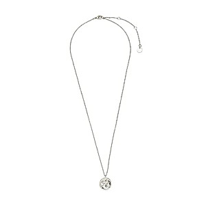 Pura Vida 18" Silver Plated Crystal Wave Coin Necklace - Handmade Statement Necklace with Czech Crystal - Silver Necklace for Women, Long Necklaces for Teen Girls, Boho Jewelry for Women - 3" Extender