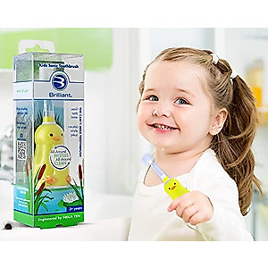 Brilliant Kids Sonic Electric Toothbrush Characters with Flashing Lights and Fine Bristles - Fun Brushing for Parent and Child, Ages 3-8, Duck