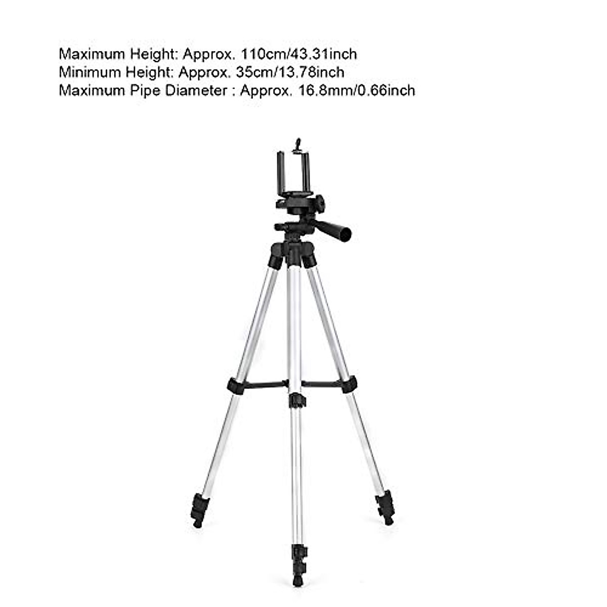 Selfie Tripod Stand, Aluminium Alloy Selfie Stick Portable 1/4 Inch Screw Multifunction Phone Stand Live Steming Tripod for Recording Travel Selfie Stick