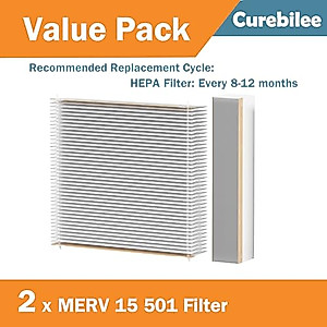 501 Replacement Furnace Filter Compatible with AprilAire 5000 Whole-House Air Purifier - 16x25x6 MERV 15, Clean Air & Dust, 2 Pack