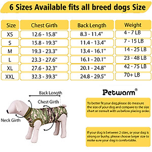 PetWarm Dog Surgical Recovery Suit,Anti-Licking Pet Surgical Recovery Snugly Suit Bodysuit for Abdominal Wounds Skin Disease Substitute E-Collar & Cone,Dog Onesie,Camouflage Pattern,Green,S