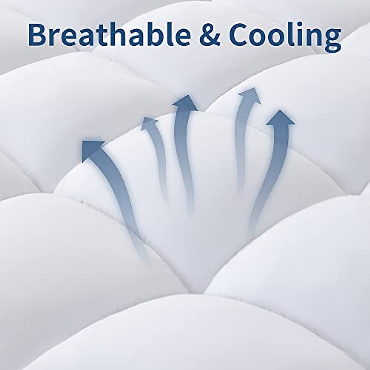 TOAO Queen Mattress Topper, Extra Thick Mattress Pad Cover for Back Pain Relief, Cooling Pillow Top with 8-21" Deep Pocket 5D Snow Down Alternative Fill(White,Queen)