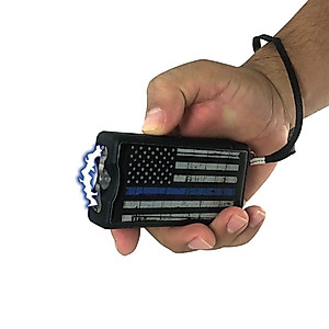 Police Force Blue Line 9,000,000* Stun Gun Flashlight for Self Defense w/Disable Pin, Safety Switch, and Rechargeable Battery