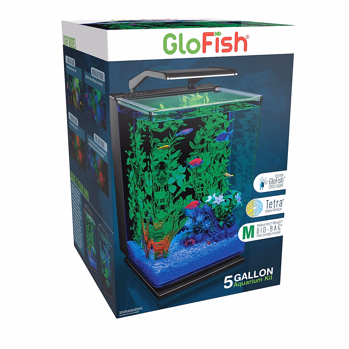GloFish Aquarium Kit Fish Tank with LED Lighting and Filtration Included