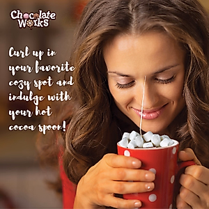 Hot Chocolate Spoons by Chocolate Works, Flavor Variety Pack - Belgian Dark Chocolate, Milk Chocolate & Marshmallows, Peppermint, Cocoa Bomb for Hot Chocolate