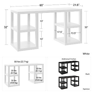 Ameriwood Home Parsons Deluxe Desk, Black