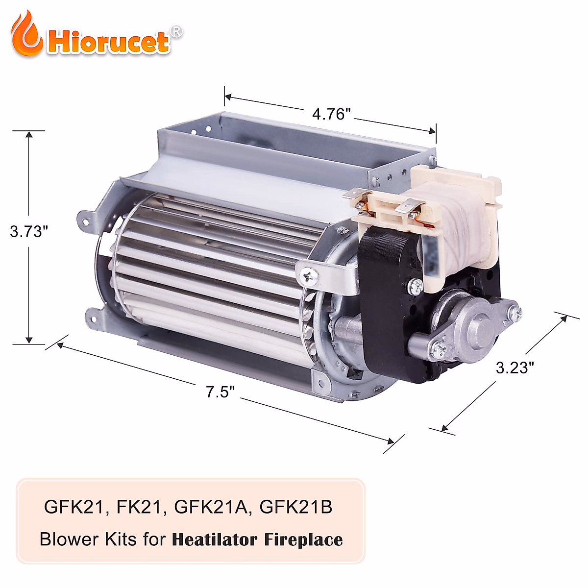 GFK21 Blower Fan Kit, FK21 GFK21A GFK21B Fireplace Blower Fan Replacement for Heatilator, GNDC30, NDV3630I, ND3630, ND3630I, ND3630L, NDV3630IL, GA3450TA, Rotom HB-RB66, R7-RB66, NOVUS, Security UZY3.
