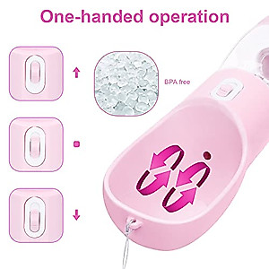 madeking Dog Water Bottle Portable Pet Water Bottle Leak Proof Dog Water Dispenser and Food, Lightweight Dog Travel Water Bottle Bowl for Walking and Trave (Pink)