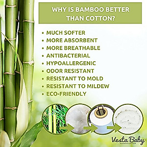 Bamboo Baby Hooded Bath Towel and Washcloth Set for Sensitive Skin, Natural Eco-Friendly 30 x 30 inch Soft Absorbent Towel for Babies, Toddlers, Infants, Little Kids