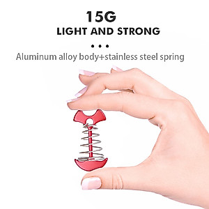 10 pcs Aluminium Alloy 3 inch Fishbone Tent Stakes Deck Anchor Pegs with Spring Rope Buckle Hook Cord Adjuster Tensioner Kit for Camping on Wood Platform