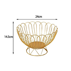 Leefasy Fruit Basket, Fruits Bowls, Serving Bowls Basket Holder for Dining Table, Aureate