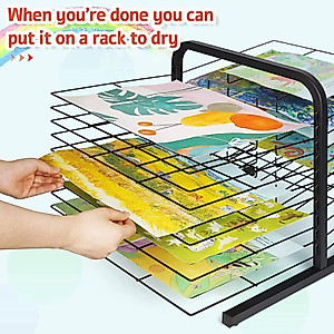 Drying Racks,Tabletop Art Drying Rack, Metal Steel Double Sided Wire Drying Rack Artwork Storage Display Rack for Classrooming Crafts, 20 Shelves, 25.6 X 17.7 X 16.5 Inches