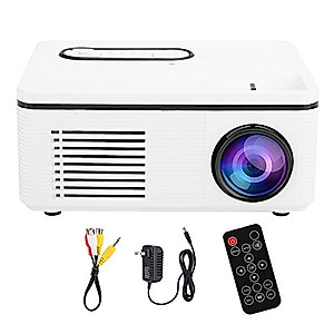 VBESTLIFE Mini LED Projector 1080p HD Private Home Cinema Theater Portable Movie Projector Compatible with Desktop Laptop PC Smartphone, Gift Pocket Projector for Party Outdoor Recreation(White)