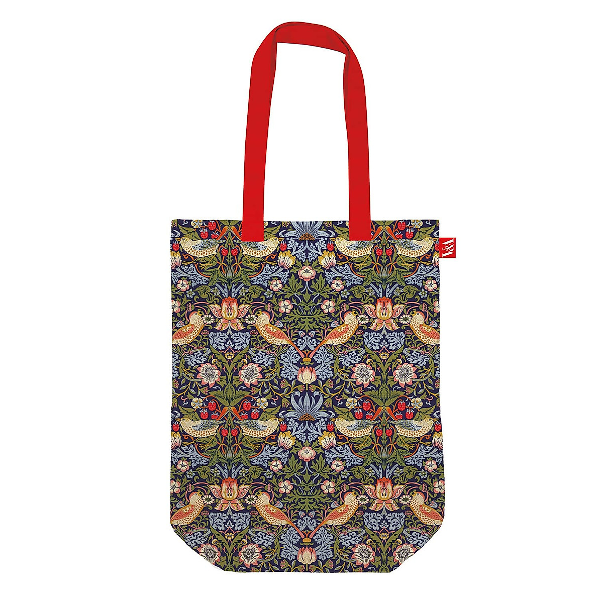 Museums & Galleries V&A (Victoria & Albert) Museum Strawberry Thief by William Morris Organic Cotton Canvas Tote Bag
