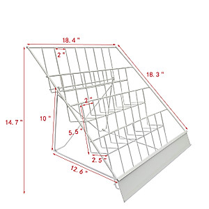 FixtureDisplays® 4-Tiered 18" Wire Display Rack Literature Brochure Magazine Stand Book Tabletop Rack, 2.5" Deep Open Shelves 11936-2WHITE