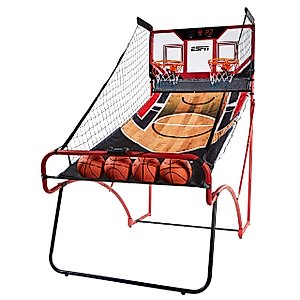ESPN EZ Fold 2 player Basketball Game with Polycarbonate Backboard and LED Scoring