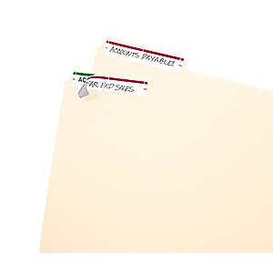 Avery File Folder Labels on 4" x 6" Sheets, Easy Peel, White/Red, Print & Handwrite, 2/3" x 3-7/16", 252 Labels (5201)