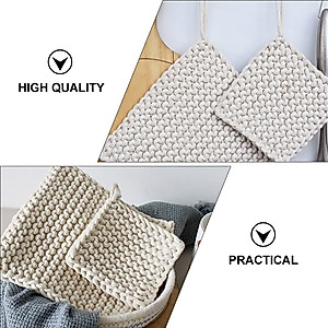 OSALADI Japanese Pot Holders Crochet Woven Hot Dishes Pans Mat Weave Cotton Trivets for Hot Dishes Hot Pot Holders （ 19CM ）