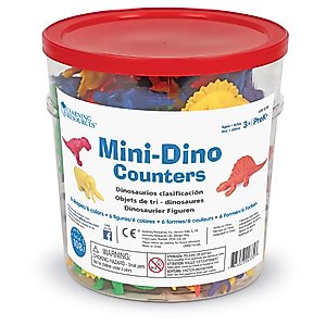 Learning Resources Mini-Dino Counters - 108 Pieces, Ages 3+ Toddler Learning Toys, Dinosaurs for Toddlers, Dinosaurs Action Figure Toys, Kids' Play Dinosaur and Prehistoric Creature Figures
