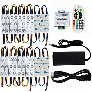 20FT Waterproof Colorful 5050 3 LED Light Module 12V RGB 120 LEDs With Remote Controller Power Plug for Outdoor Led StoreFront Signage Lighting