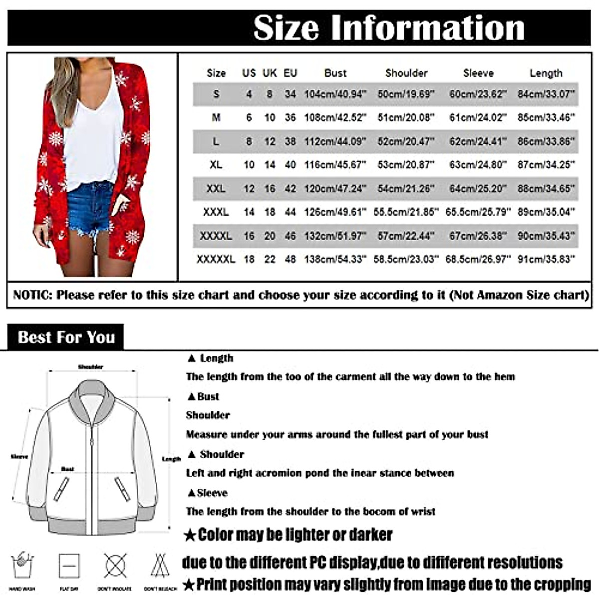 Ugly Christmas Sweaters for Women 2023 Plus Size Casual Fashion Fall Winter Lightweight Cardigan Long Sleeve Open Front Funny Christmas Tops Graphic Holiday Party Shirts Outfits Clothes Black 4XL