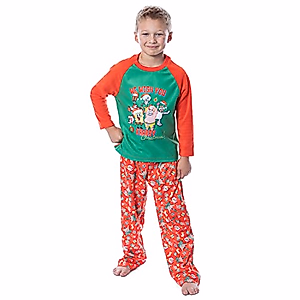 Nickelodeon Boys' SpongeBob SquarePants A Krabby Christmas Pajama Set (8) Red