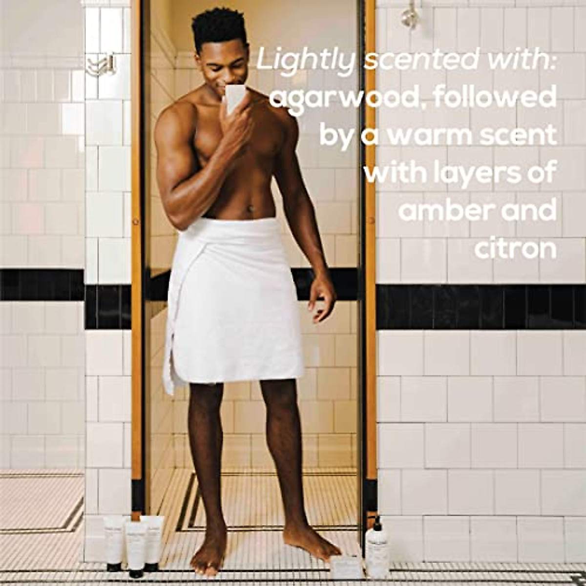 MARLOWE. No. 102 Men's Body Scrub Soap 7 oz | Warm Santal Scent | Best Exfoliating Bar for Men | Made with Natural Ingredients | Green Tea Extract | 6-Pack