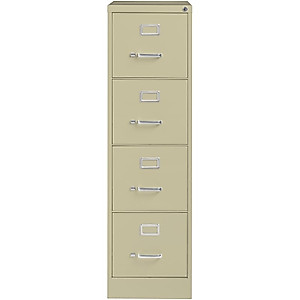 Cooper 25" 4-Drawer Metal Letter Width Vertical File Cabinet in Beige