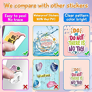 300 Pieces Inspirational Quote Stickers for Teens Students Teachers, Motivational Stickers for Water Bottles Women, Aesthetic Laptop Decals Waterproof Vinyl Positive Stickers for Planners Scrapbooking