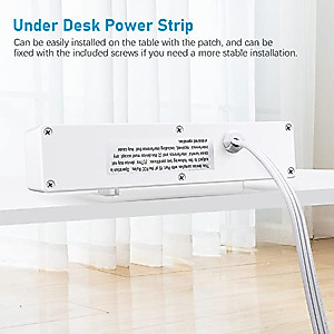 Type-C Under Desk Power Strip, Adhesive Wall Mount Power Strip with USB C Ports, Power Strip Socket Outlet, 4 AC Plug.20W 1 USB-A,2 PD Fast Charging 18W USB-C for Kitchen, Office, Home, Hotel