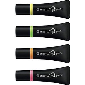 STABILO Highlighter Shine - Wallet of 4 - Assorted Colours