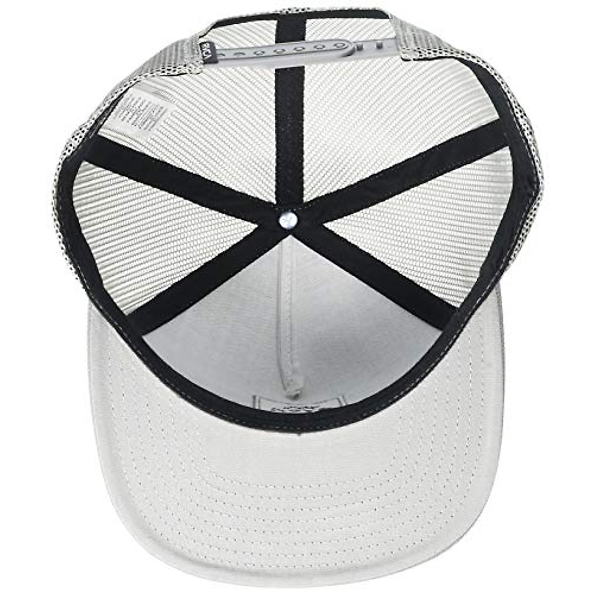 RVCA Men's Adjustable Snapback Mesh Trucker Hat, Grey, ONE Size