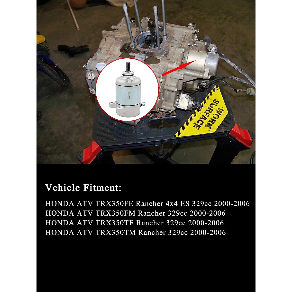31200-HN5-M01 Electrical Starter Motor Fits for Honda 350 Four Trax Rancher TRX 350 TRX350FE TRX350FM TRX350TE TRX350TM ATV UTV 2000-2006 Replace# 31200-HN5-671 31200-HN5-A81