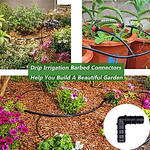 Minelife 25 Pcs Drip Irrigation Fittings for 1/2" Tubing, Irrigation Kits Accessories - 1 Switch Valve, 6 Tees, 6 Couplings, 6 Elbows, 6 End Cap Plugs, Barbed Connectors for Drip or Sprinkler Systems