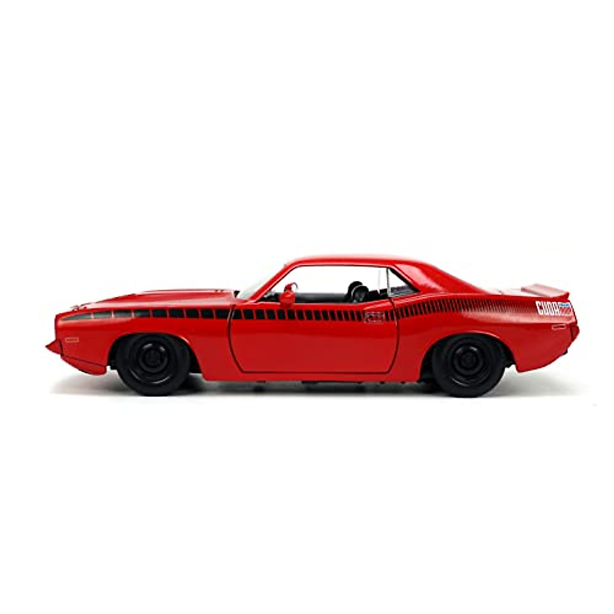 Jada Toys Big Time Muscle 1:24 1973 Plymouth Barracuda Die-cast Car Red/Black, Toys for Kids and Adults