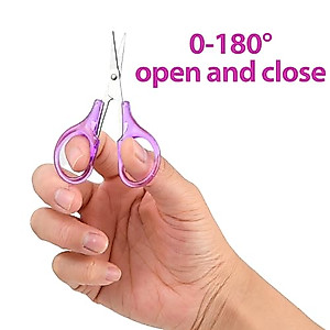 2 Pcs Small Scissors All Purpose Precision Stainless Steel Detail Scissors with Protective Cover Mini Sharp Craft Scissors Straight Fine Tips Sewing Scissors for Embroidery Knitting Paper Cutting