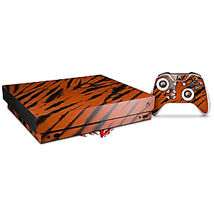 WraptorSkinz Decal Vinyl Skin Wrap Compatible with Xbox One X Console and Controller - Tie Dye Bengal Side Stripes