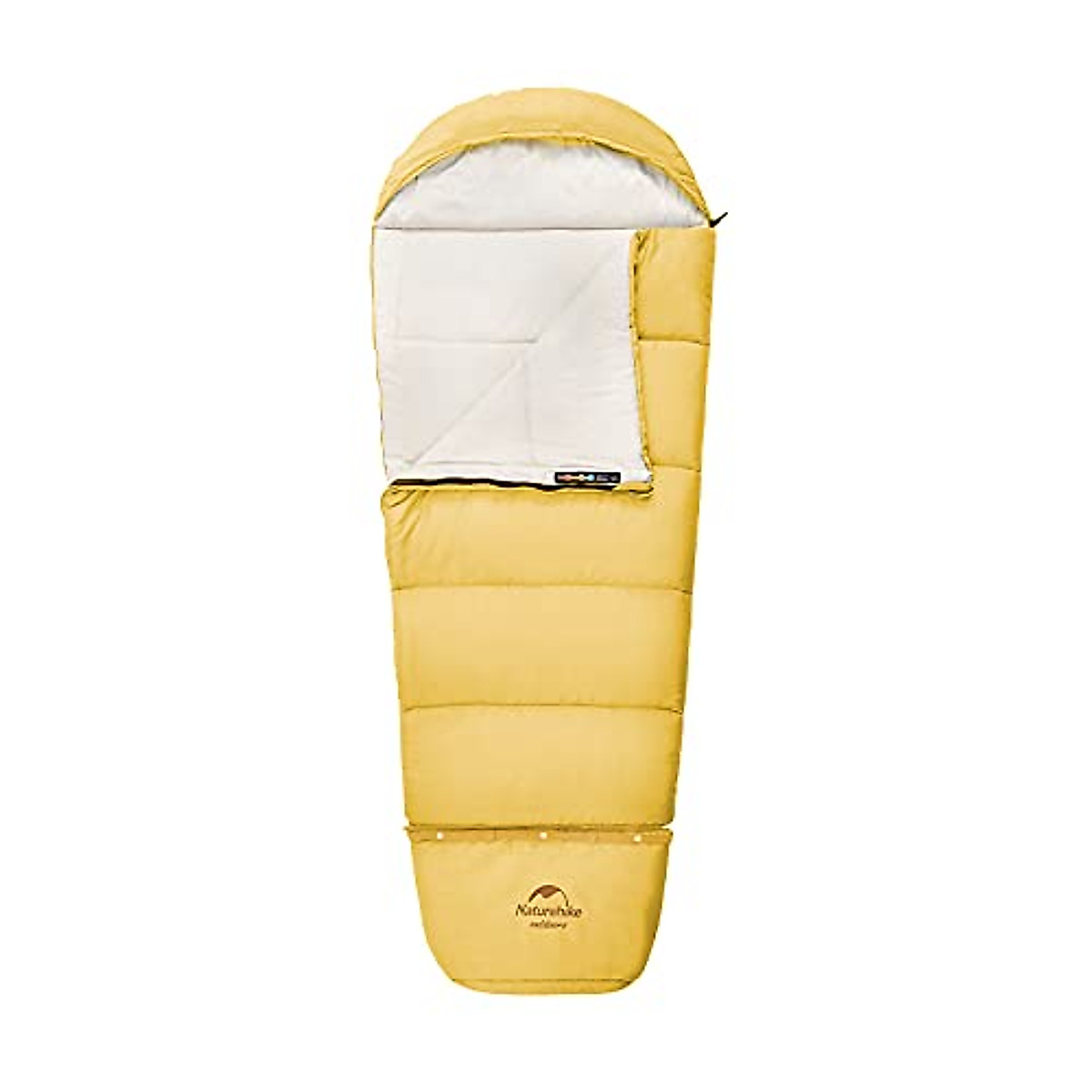 Naturehike Child's Sleeping Bag Camping Multi-Use Sleeping Sack Children's Growing Can Be Lengthen Foldable Storage Splicing Waterproof Ultralight Portable for Hiking Outdoor to Keep Warm (Yellow)