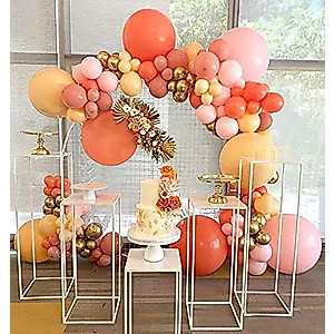 KALOR Coral Red Balloons Garland Arch Kit 110Pcs - Different Sizes 18/12/10/5 Inch Party Balloons for Birthday Baby Shower Wedding Graduation Party Decorations