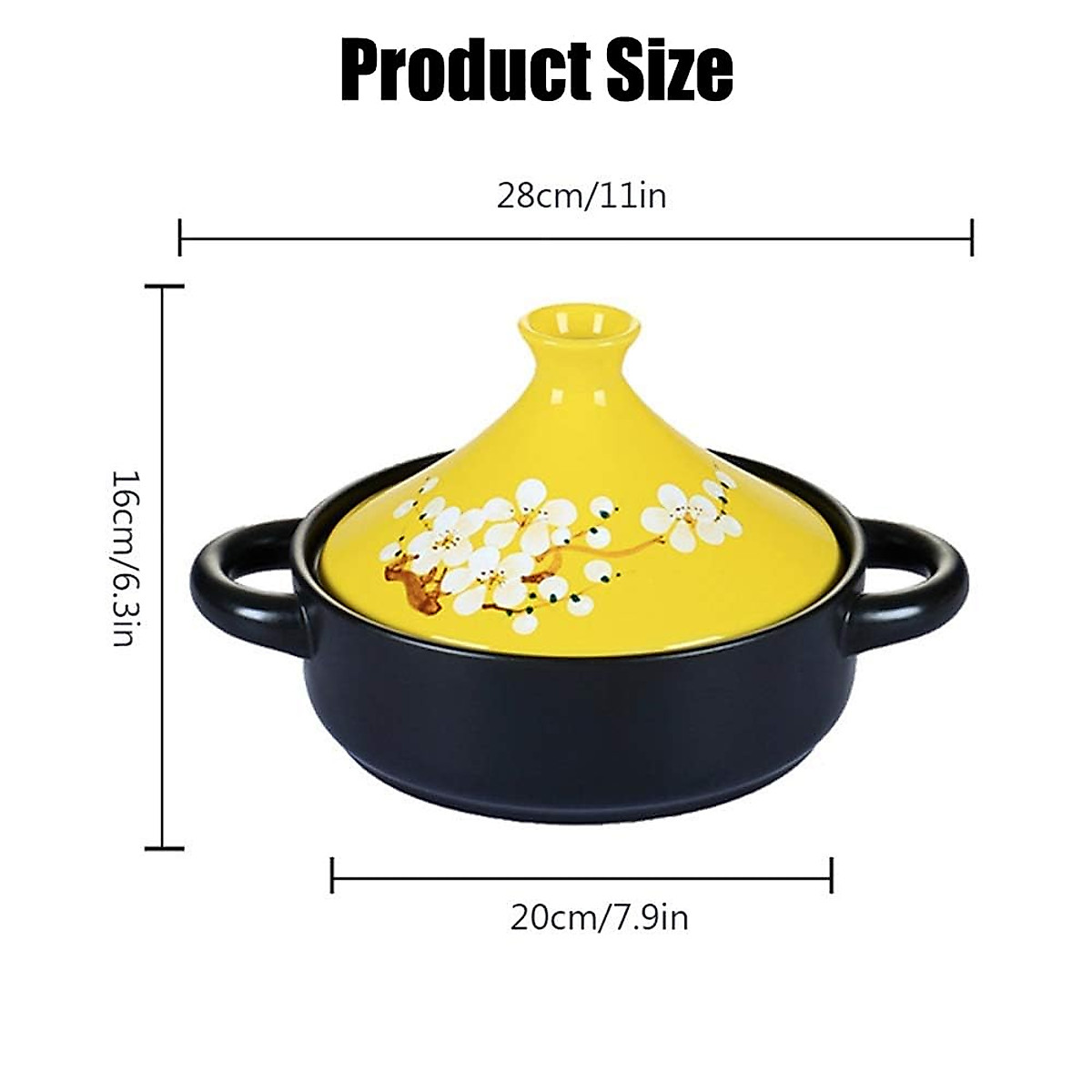 Xgxoz Tagine Pot for Cooking, Non Stick Cooking Pot with Cone-Shaped Lid, Ceramic Casserole Stew Pot, Finest Cookware