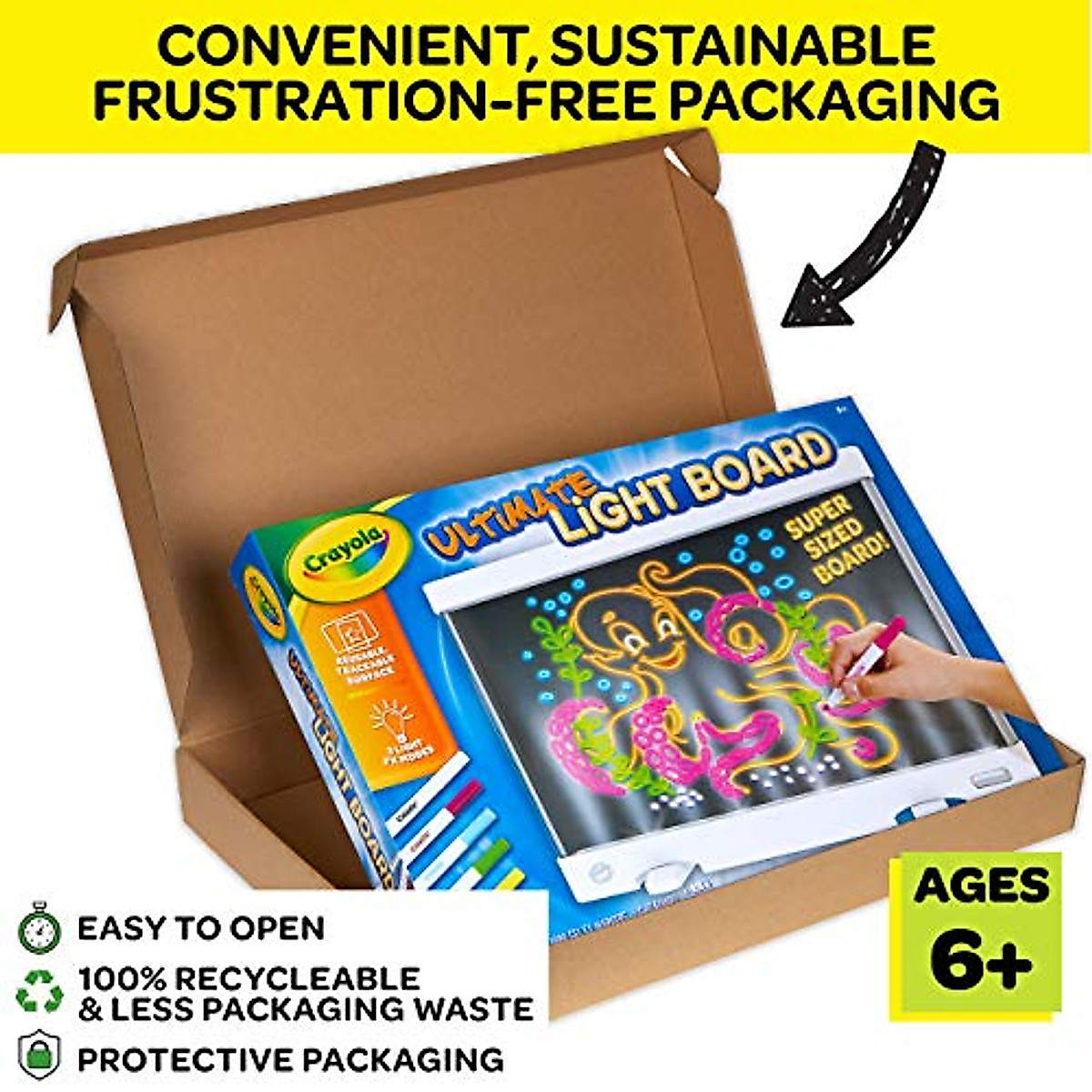 Crayola Ultimate Light Board for Drawing & Coloring - White, Light Up Kids Toy, Gift for Kids Ages 6, 7, 8, 9