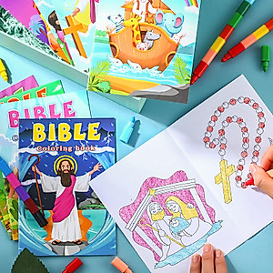 24 Pcs Christian Mini Coloring Books Kids Bible Verse Religious Small Drawing Book for Operation Christmas Child Bulk Sunday School Prizes Christian Party Favors Goodie Bag Activity Gifts Filler