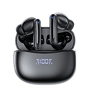 ANINUALE Wireless Earbuds Bluetooth 5.3 Headphones 60H Playtime Earphones with LED Power Display Charging Case Microphone IPX7 Waterproof in-Ear Earbuds for Sports iPhone Android TV Laptop