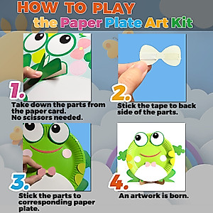 10Pcs Animal Paper Plate Kit for Kids, DIY Art Supplies Project for Children, Game for Preschool Classroom Party, Fun and Educational Gift for Easetr Birthday Holiday Christmas Crafts for Girls Boys