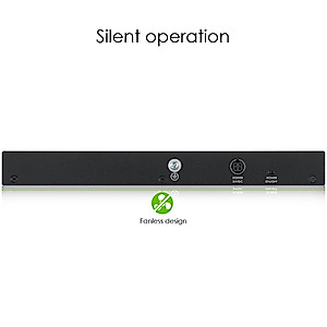 ZYXEL 8-Port PoE Switch Gigabit Ethernet Smart (GS1900-8HP REV 03F) - Managed, with 8x PoE+ @ 70W, Desktop or Wall mount. Limited Lifetime Protection