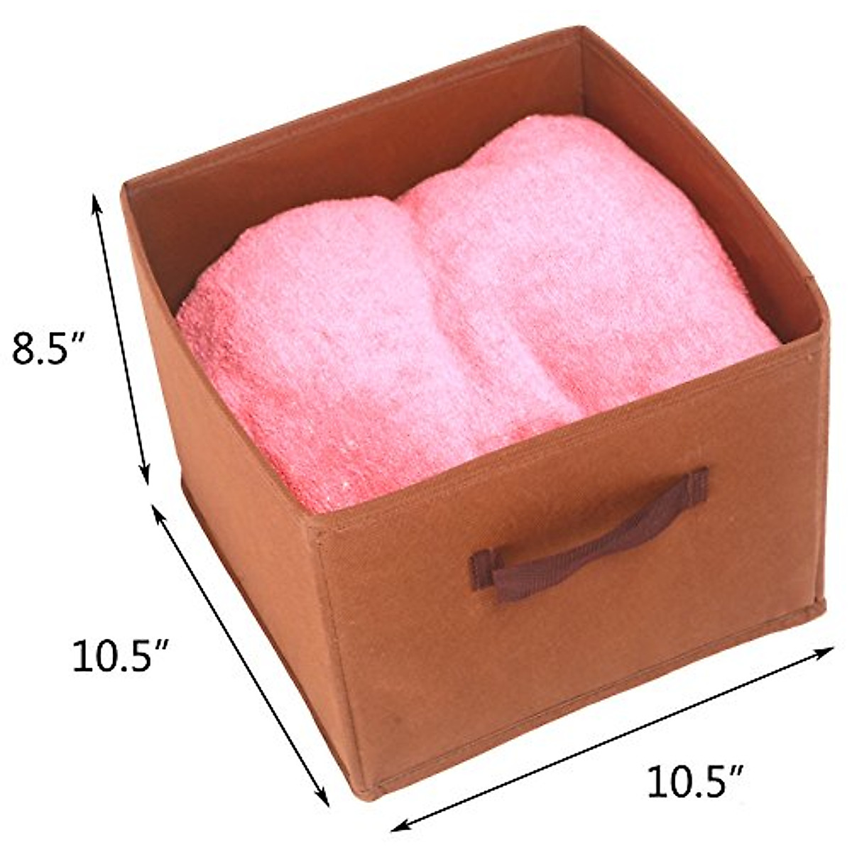 Amelitory Storage Bins Foldable Cube Organizer Fabric Drawer Set of 2 Coffee