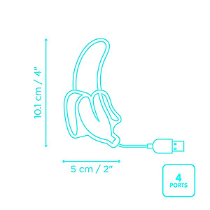 Mustard Banana USB Hub with 4 x USB Ports