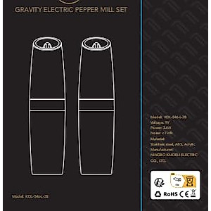 FORLIM Upgraded 9 Oz Capacity Gravity Electric Salt and Pepper Grinder Set, Battery Powered One Hand Operation Refillable Automatic Pepper Grinder Adjustable Coarseness(Wood grain)